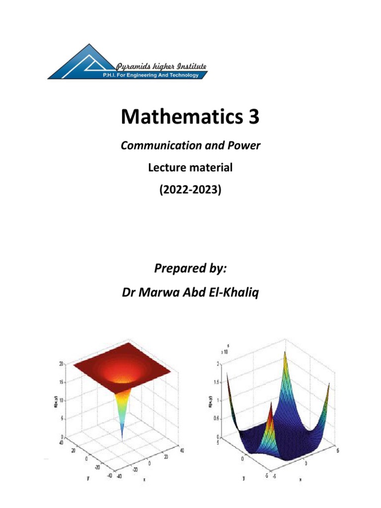 Mathematics 3 | PDF | Integral | Derivative