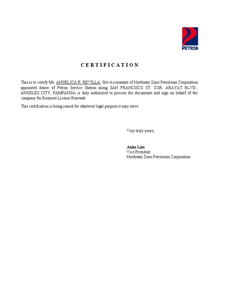 Authorization Letter To Process BP | PDF