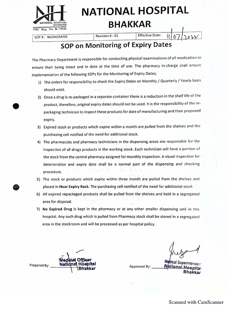 Sop On Expiry Dates | PDF