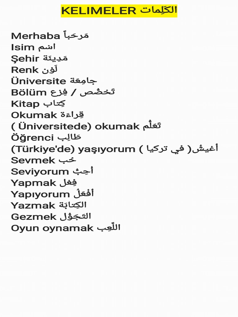 Arapça Konuşma Ders Notları (TANIŞMA) | PDF