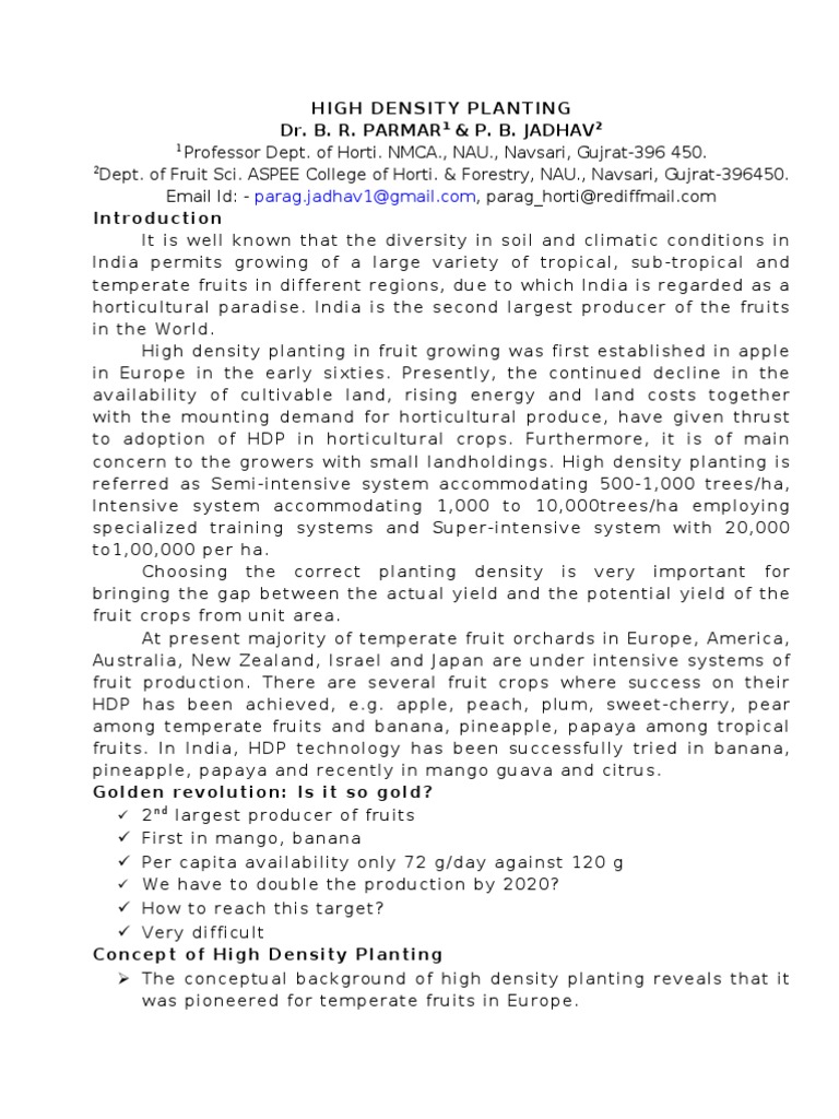 HDP DR B R Parmar | PDF | Mango | Trees