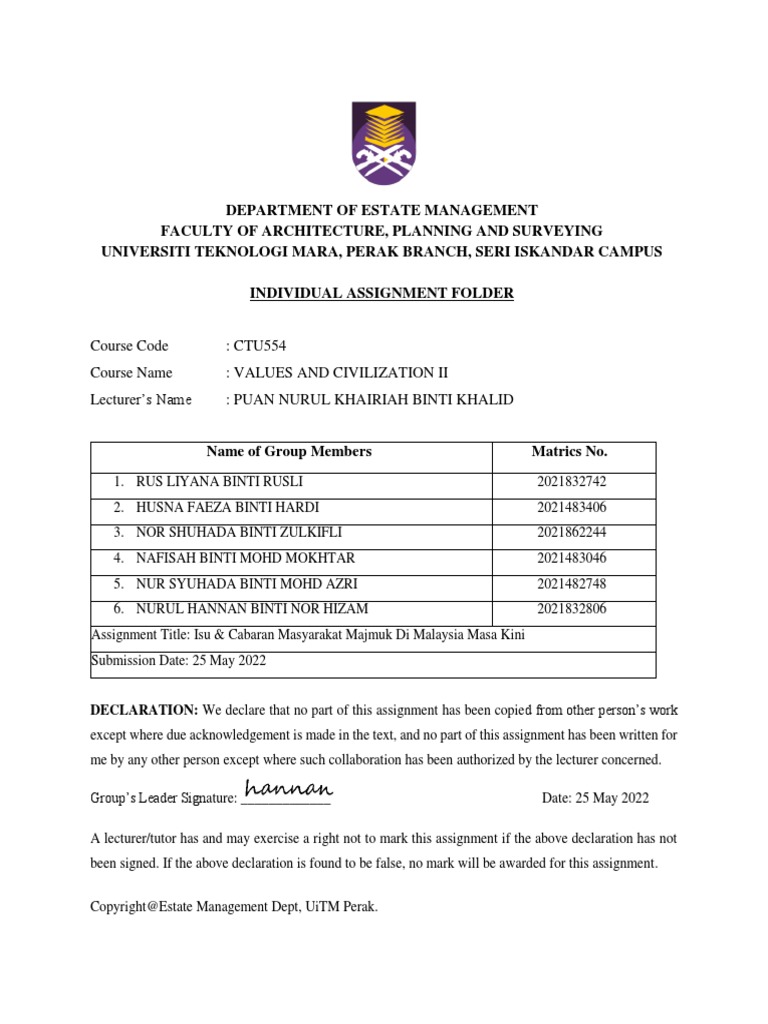 Report CTU554 - (Group 4 AP2254B) Isu & Cabaran Masyarakat Majmuk Di ...