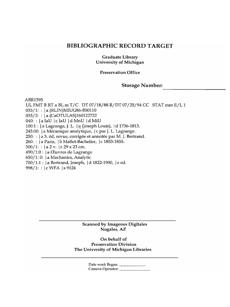 Joseph Louis Lagrange - Mécanique Analytique-Jacques Gabay (1853) | PDF