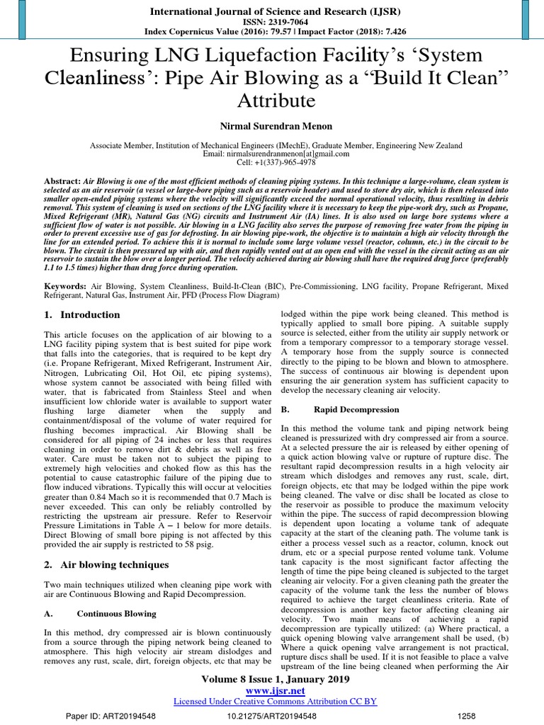 Air Blow Cleaning | PDF | Pipe (Fluid Conveyance) | Valve