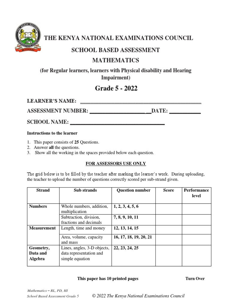 Grade 5 Sba Math | PDF | Litre | Numbers