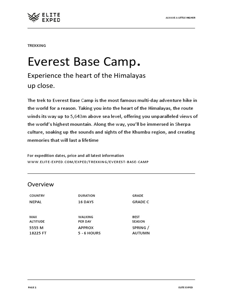 Everest Base Camp | Download Free PDF | Mount Everest