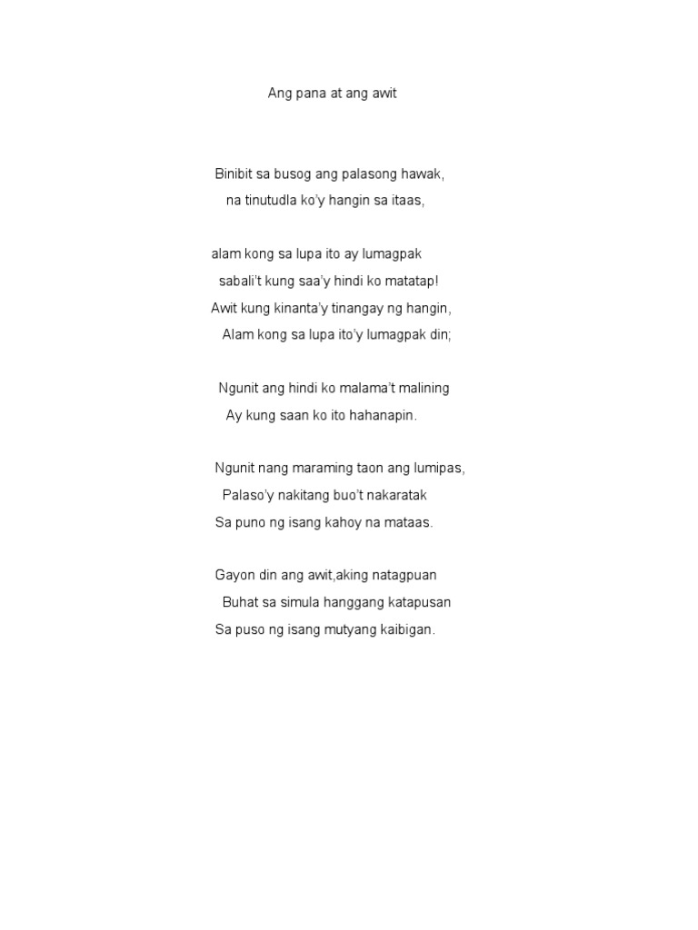 Ang Pana at Ang Awit | PDF