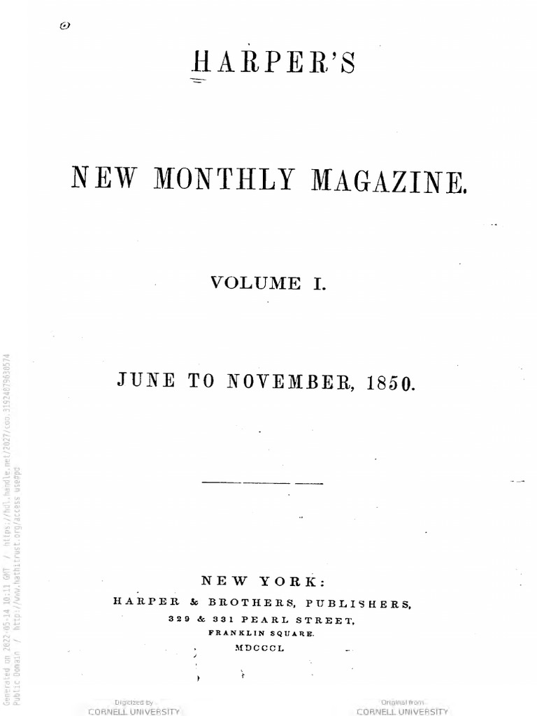 Harper's Magazine - Volume 1 (1850) | PDF | Magazines