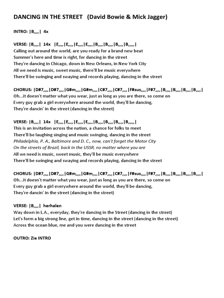 Dancing in The Street | PDF