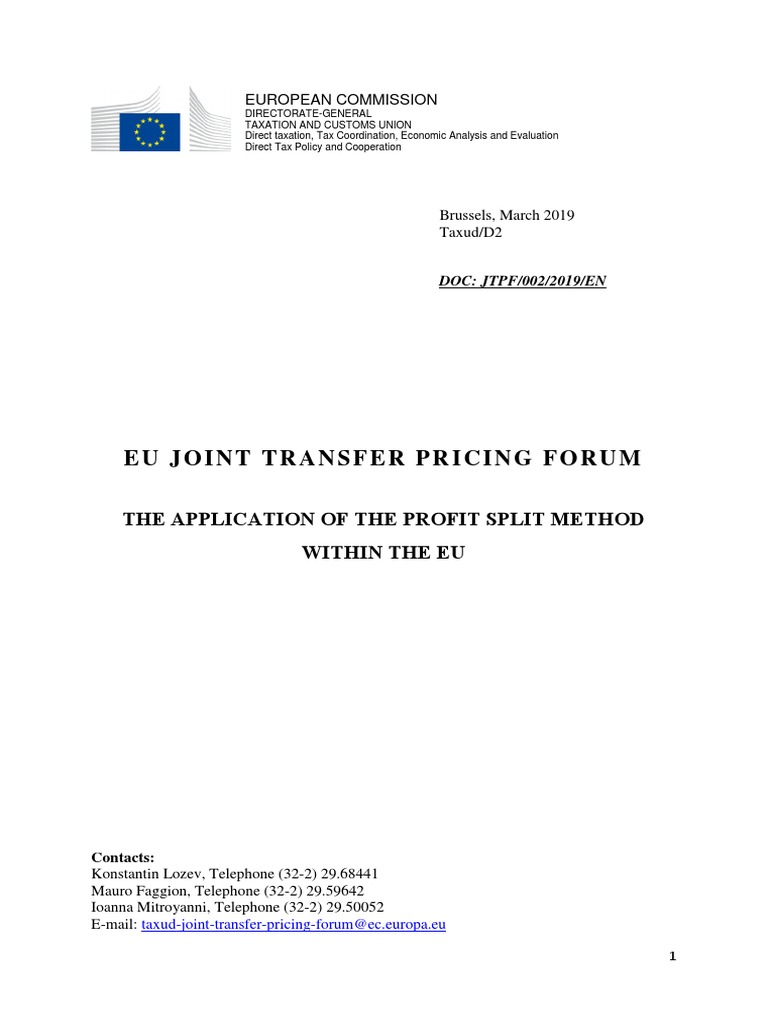 Report On The Application of The Profit Split Method Within The Eu en ...
