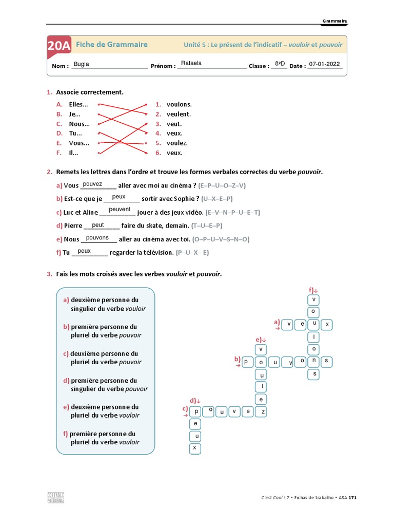 Vouloir Et Pouvoir | PDF | Verbe | Nombre grammatical