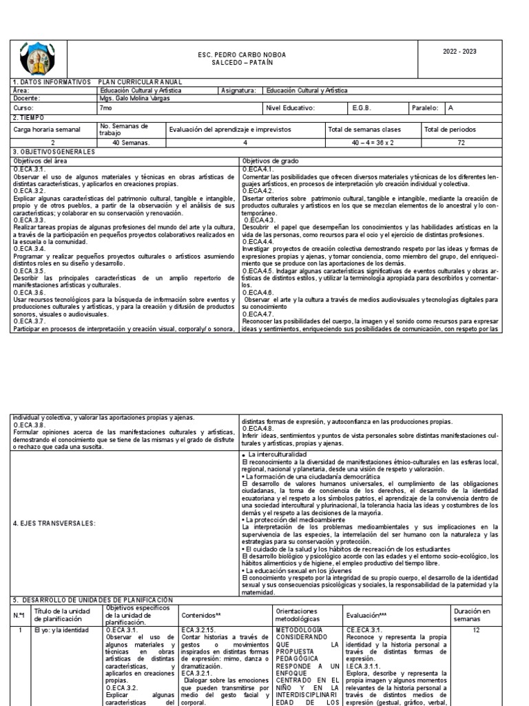 Pca Septimo | PDF | Diseño | Aprendizaje