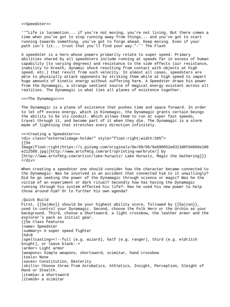 Speedster DND 5e | PDF