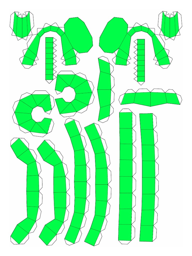 Fall Guys Papercraft v3 - Green | PDF