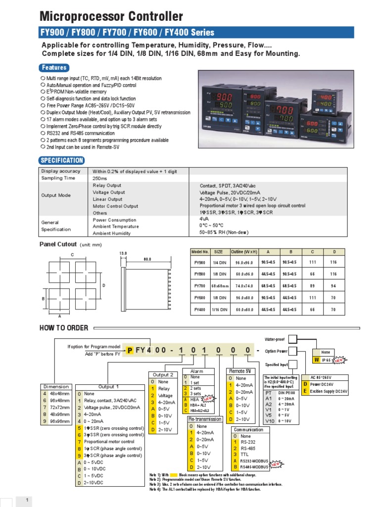 Microprocessor Temperature Controllers | PDF | Relay | Electrical Components