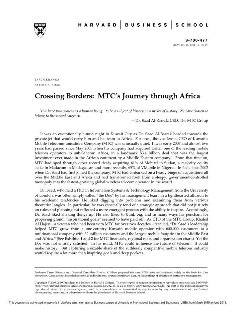 Crossing Borders MTC's Journey Through Africa | PDF | Tanzania | Economies