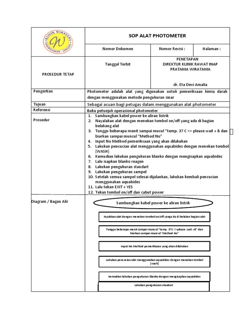 Sop Alat Photometer | PDF