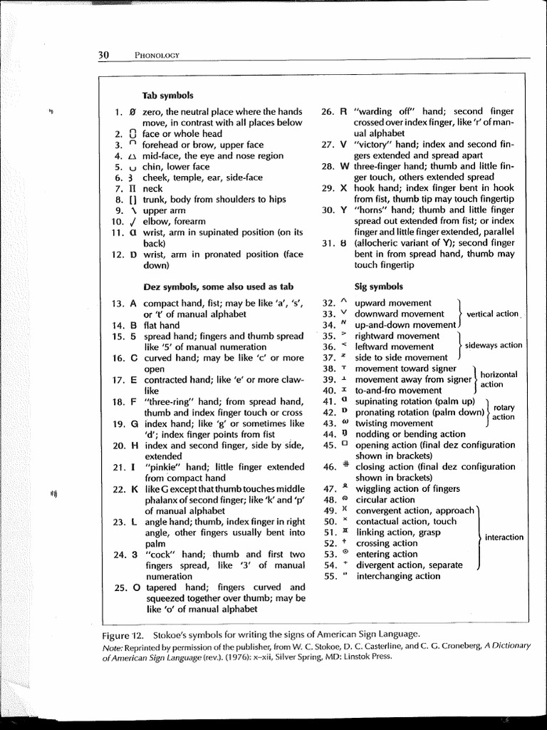 Stokoe Notation Chart | PDF