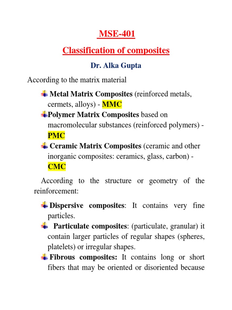 MSE 401 PMC MMC and CMC | PDF | Composite Material | Ceramics