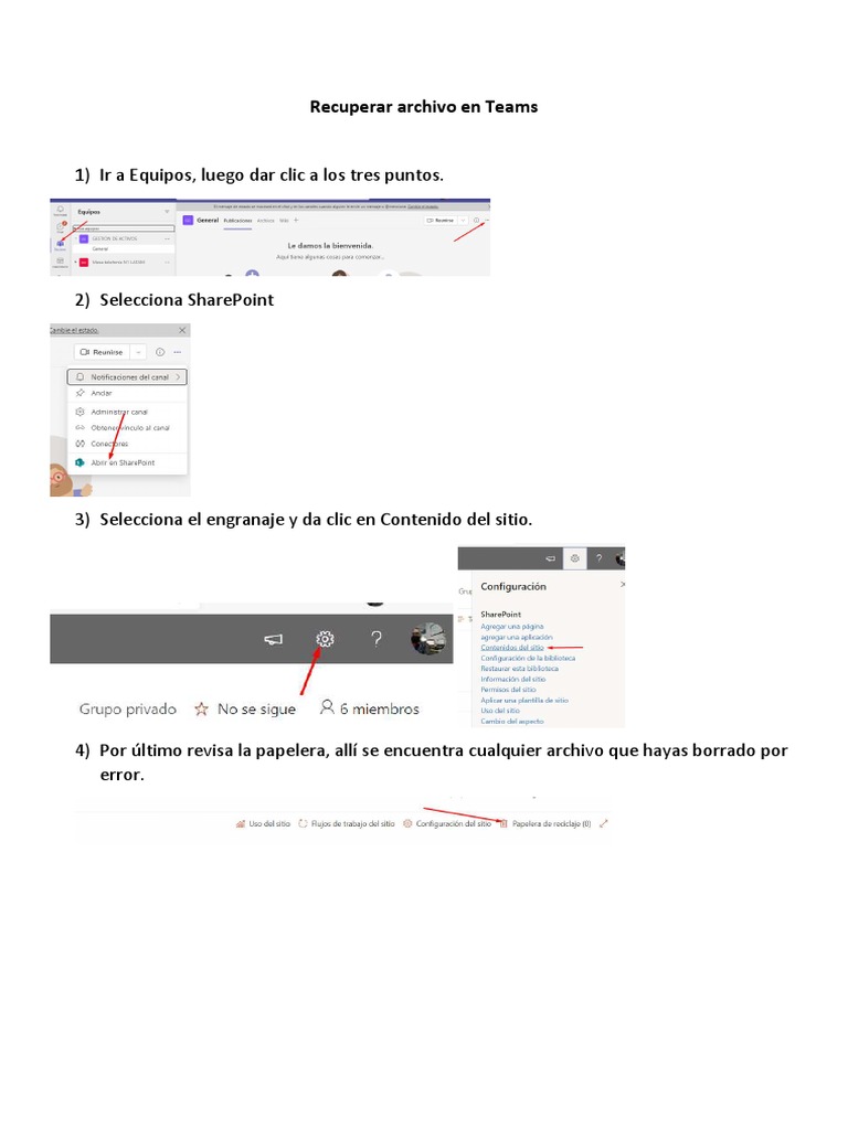 Recuperar Archivo Borrado de Teams | PDF