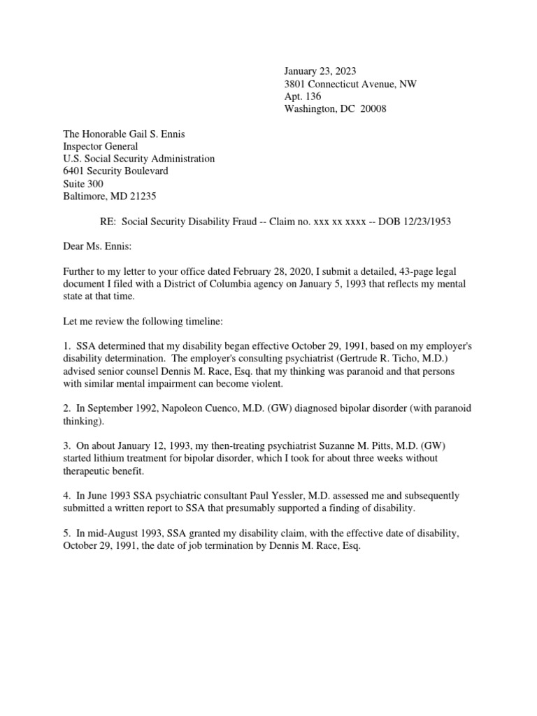 Social Security Disability Fraud Enabled by Akin Gump Perjury | PDF ...