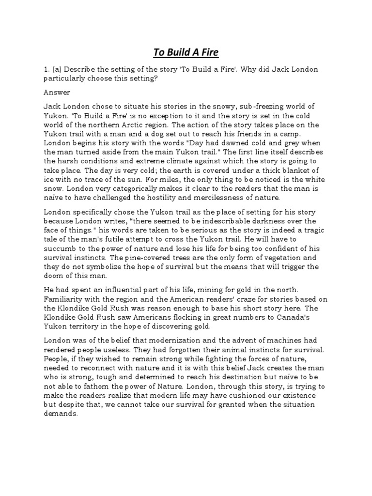 To Build A Fire | PDF