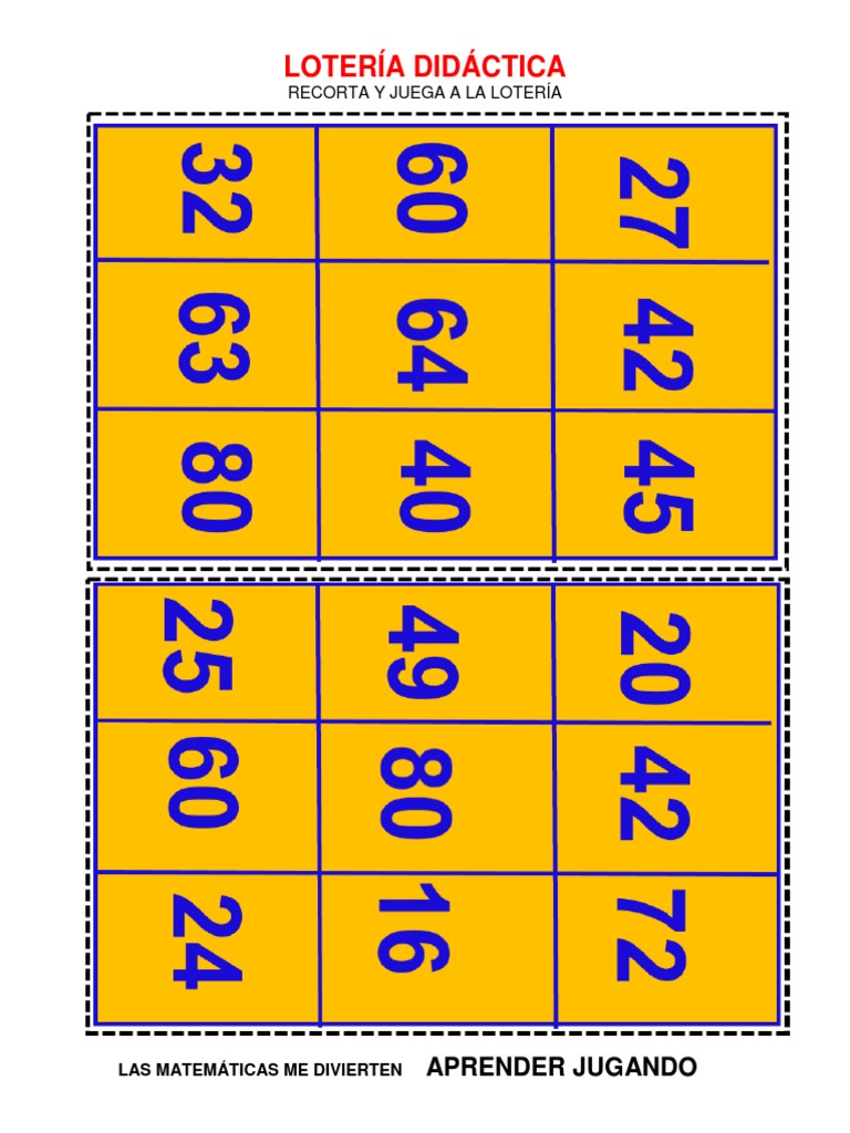 Lotería Didáctica de Matemáticas | PDF