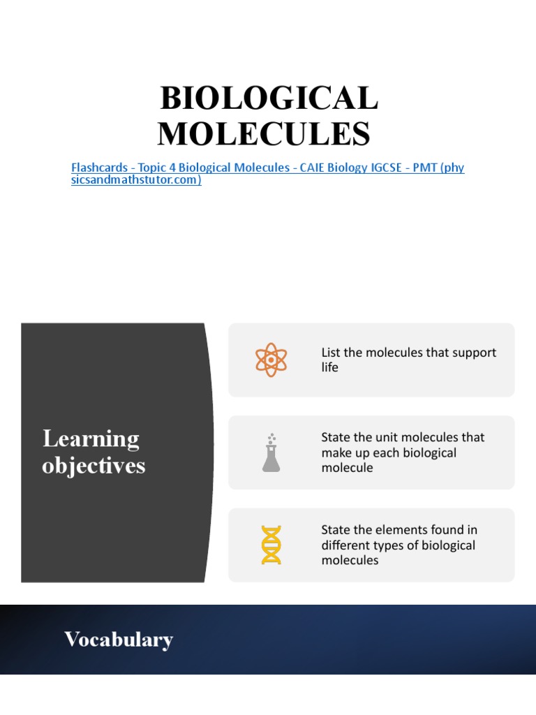 Biological Molecules Lesson 1 | PDF | Carbohydrates | Lipid