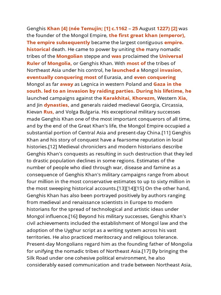 Genghis Khan | PDF | History | Classics