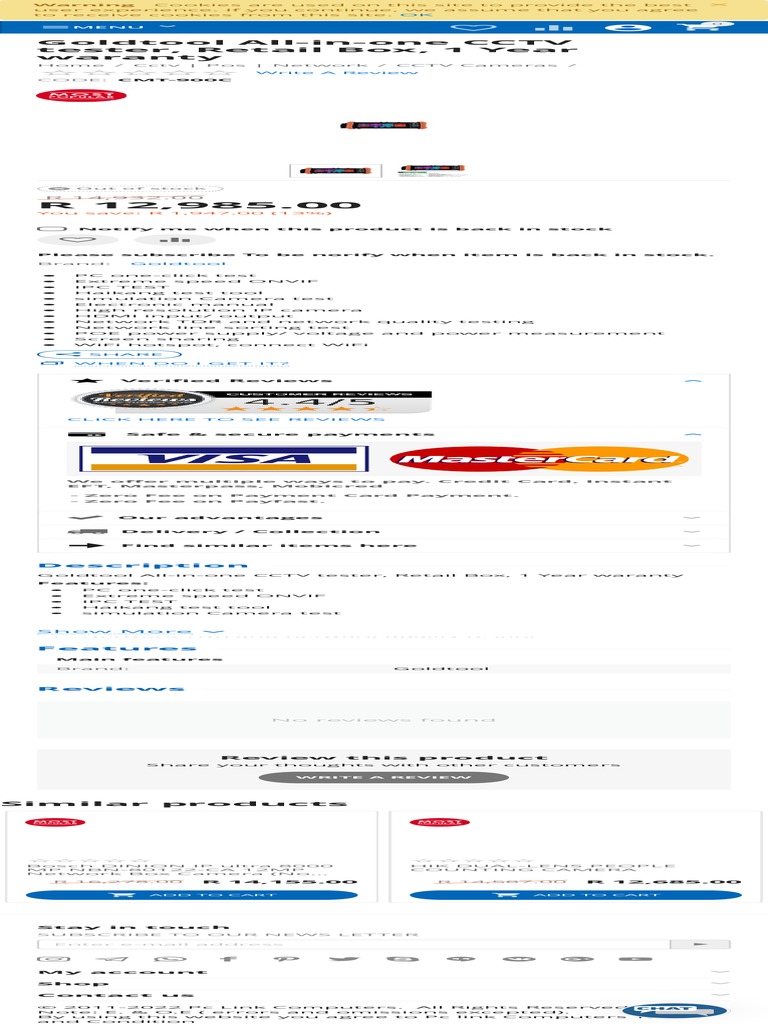 CCTV Pos Network CCTV Cameras Goldtool All-In-One CCTV Tester, Retail ...