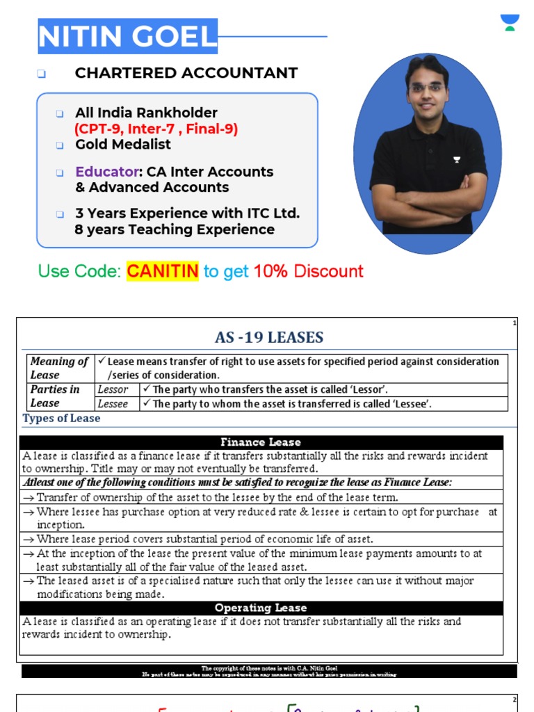 As 19 Leases | PDF | Present Value | Lease
