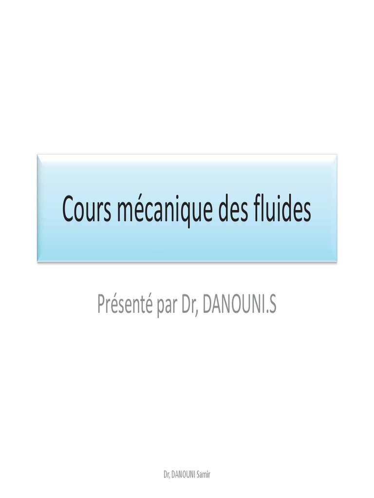 Cours MDF CHP I Et II IV | PDF | Fluide | Viscosité