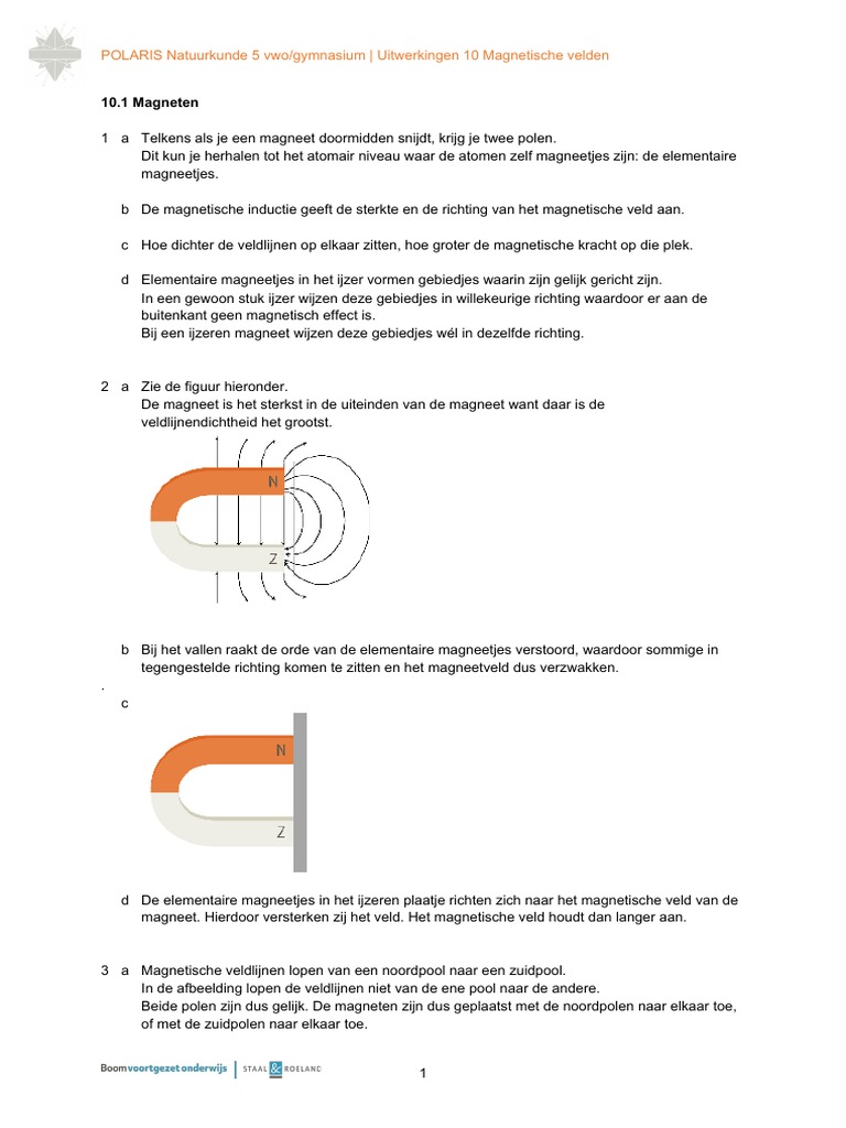 VG5N Uitwerkingen H10 Magnetisme | PDF