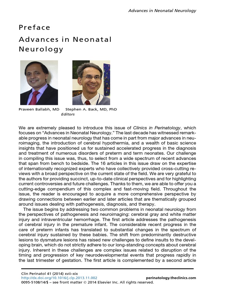 Advances in Neonatal Neurology | PDF | Preterm Birth | Neurology