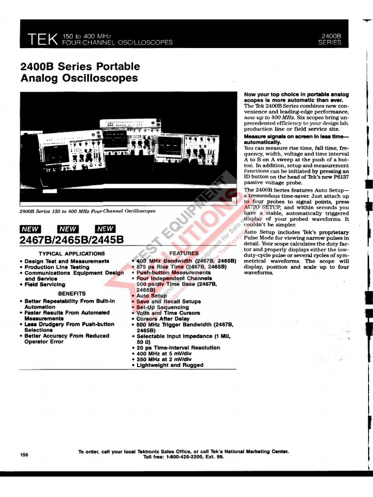 Tektronix 2465b Datasheet | PDF