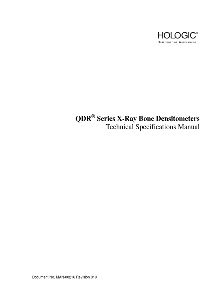 Manual Densitómetro Hologic | PDF | Radiography | X Ray