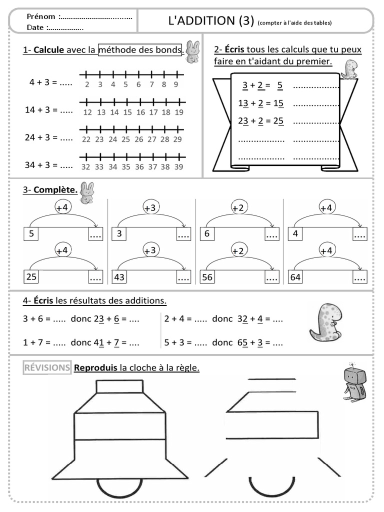 Addition pour 3ème Primaire | PDF