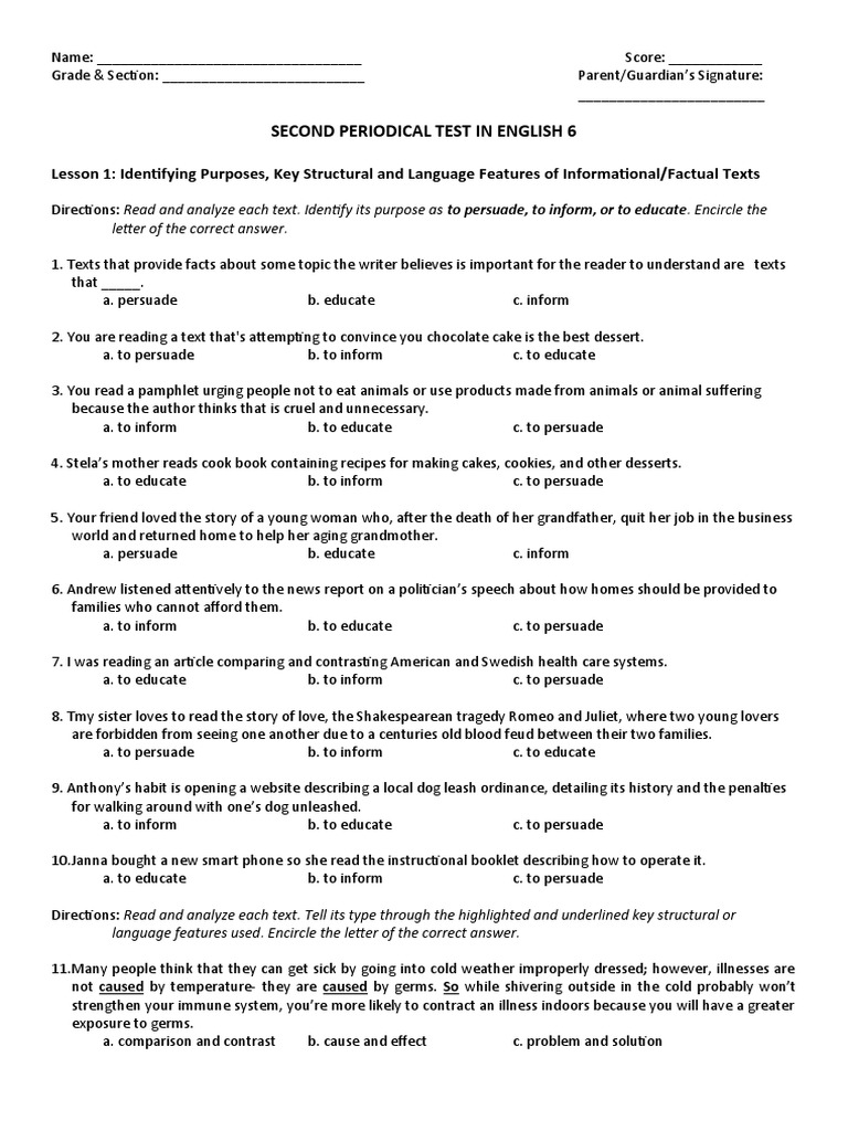 2nd PT English 6 - MELC-Based | PDF