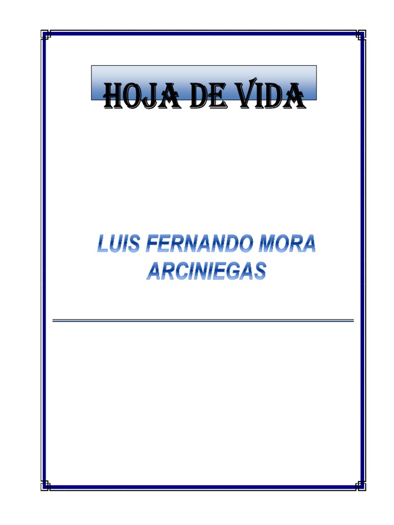 Hoja de Vida Luis Fernando Mora | PDF