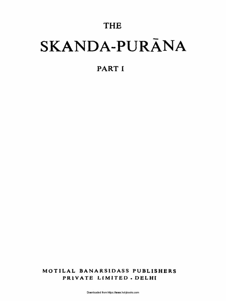 The Skanda Purana Part 1 | PDF | Brahman | Shiva