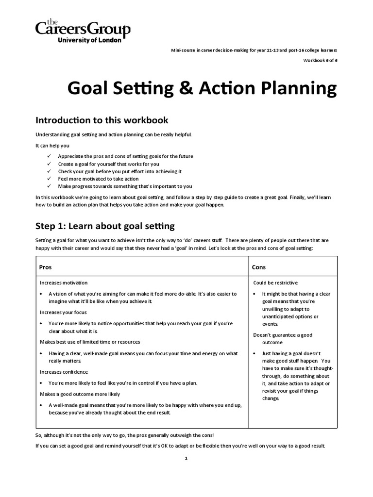 Goal Setting & Action Planning Guide | PDF | Goal | Goal Setting