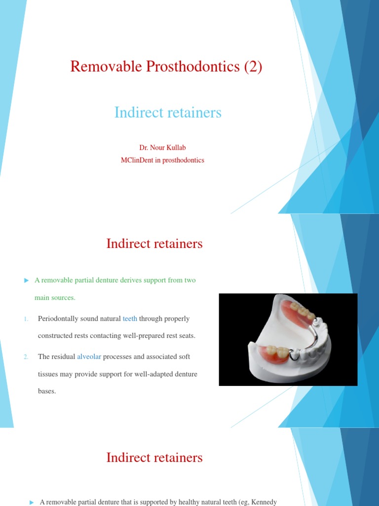Indirect Retainers in Removable Partial Dentures | PDF | Dentures | Mouth