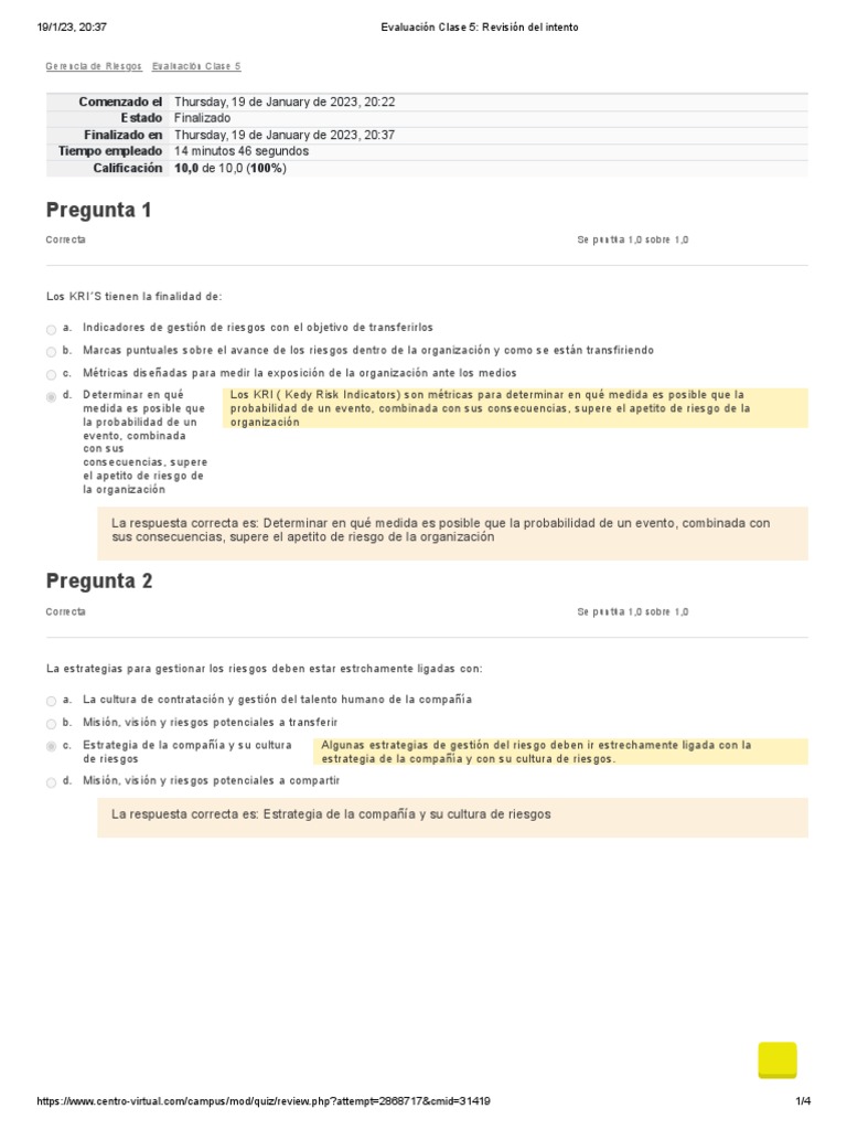Evaluación Clase 5 - Revisión Del Intento | PDF