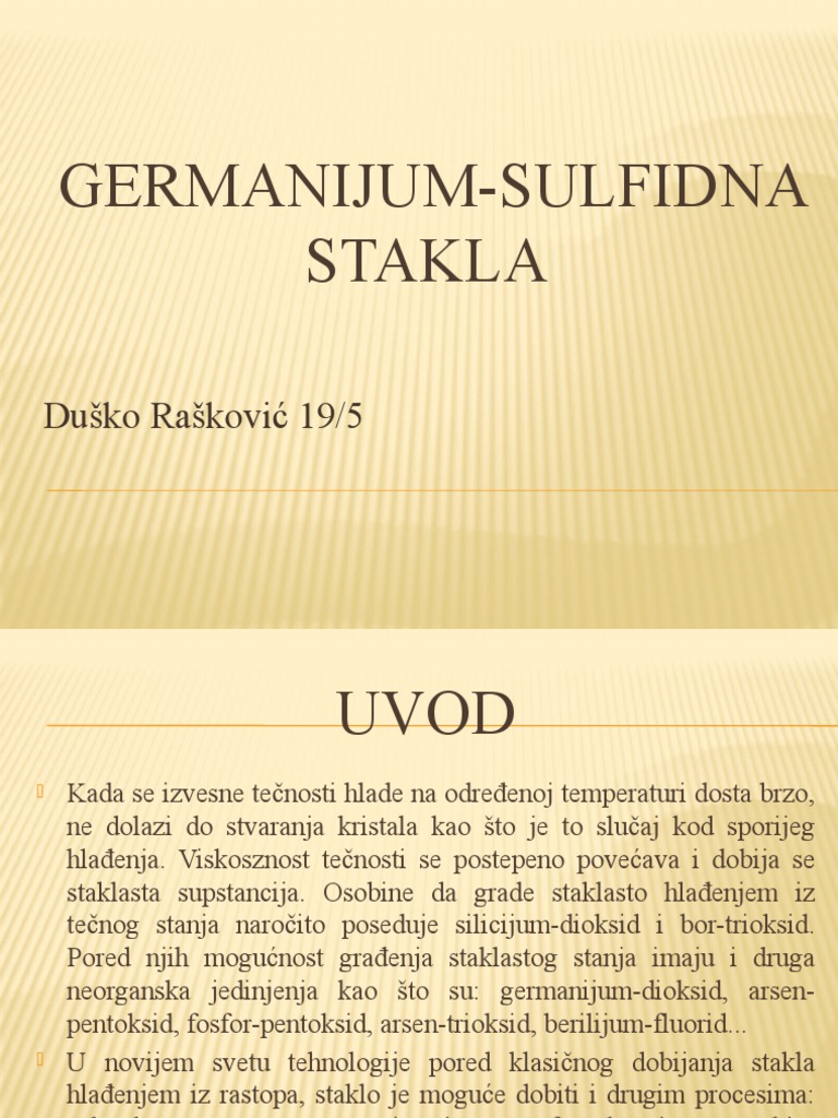Germanijum-Sulfidna Stakla | PDF