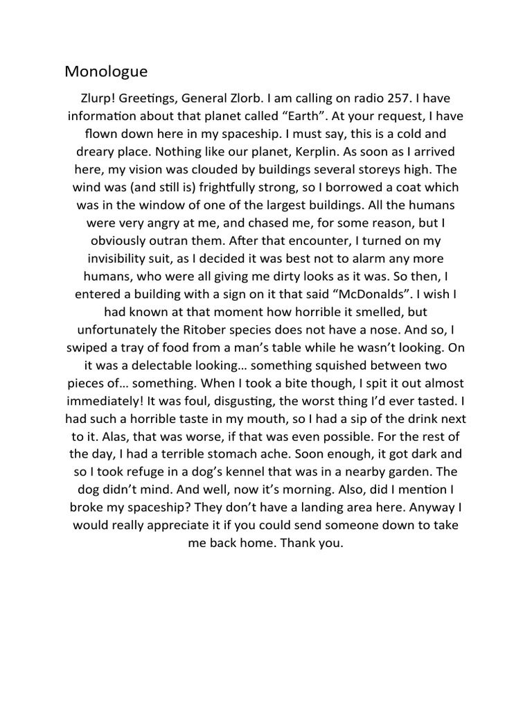 Alien Monologue | PDF