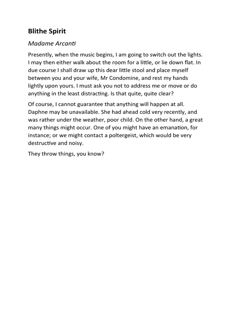 Blithe Spirit | PDF | Young Adult