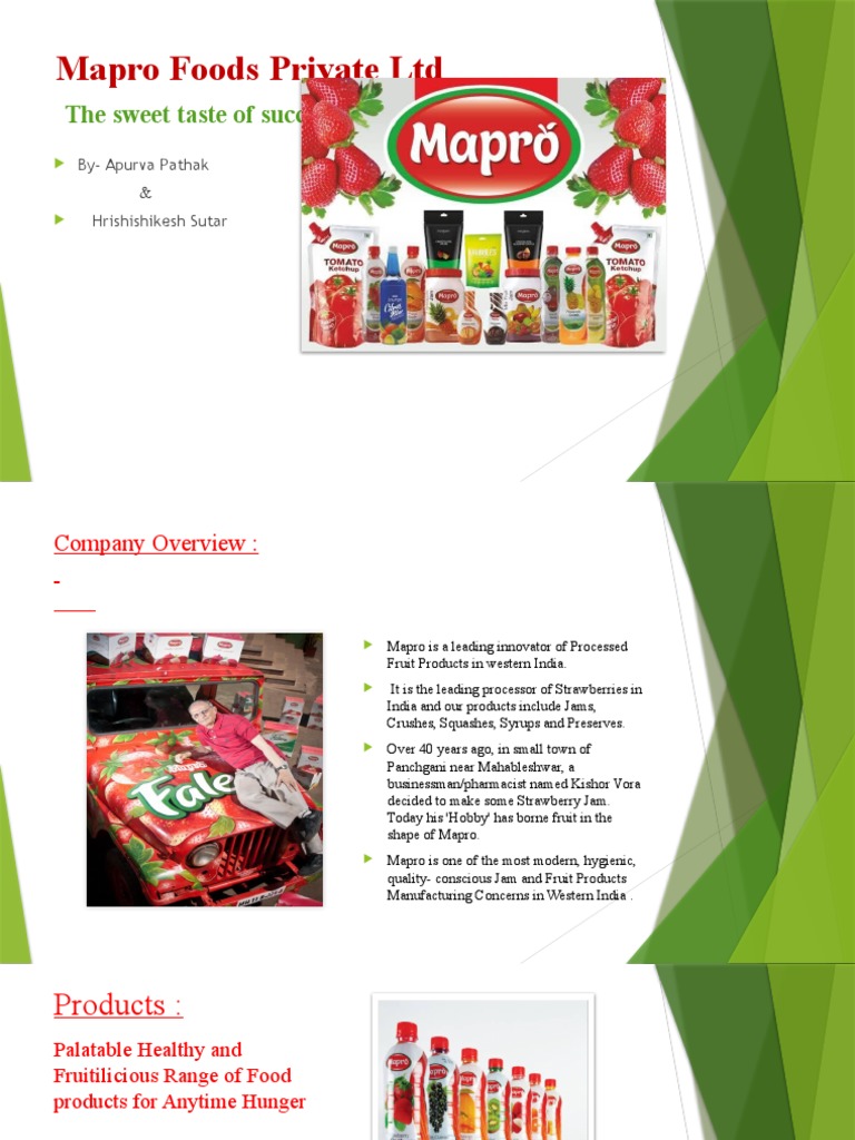 Mapro Presentation | PDF | Fruit Preserves | Market (Economics)