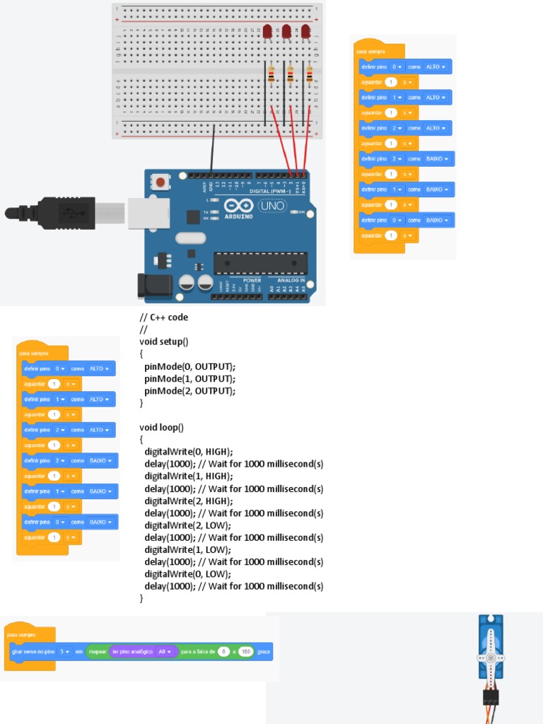 Sequentially Blinking Three Digital Pins Using Arduino C++ | PDF