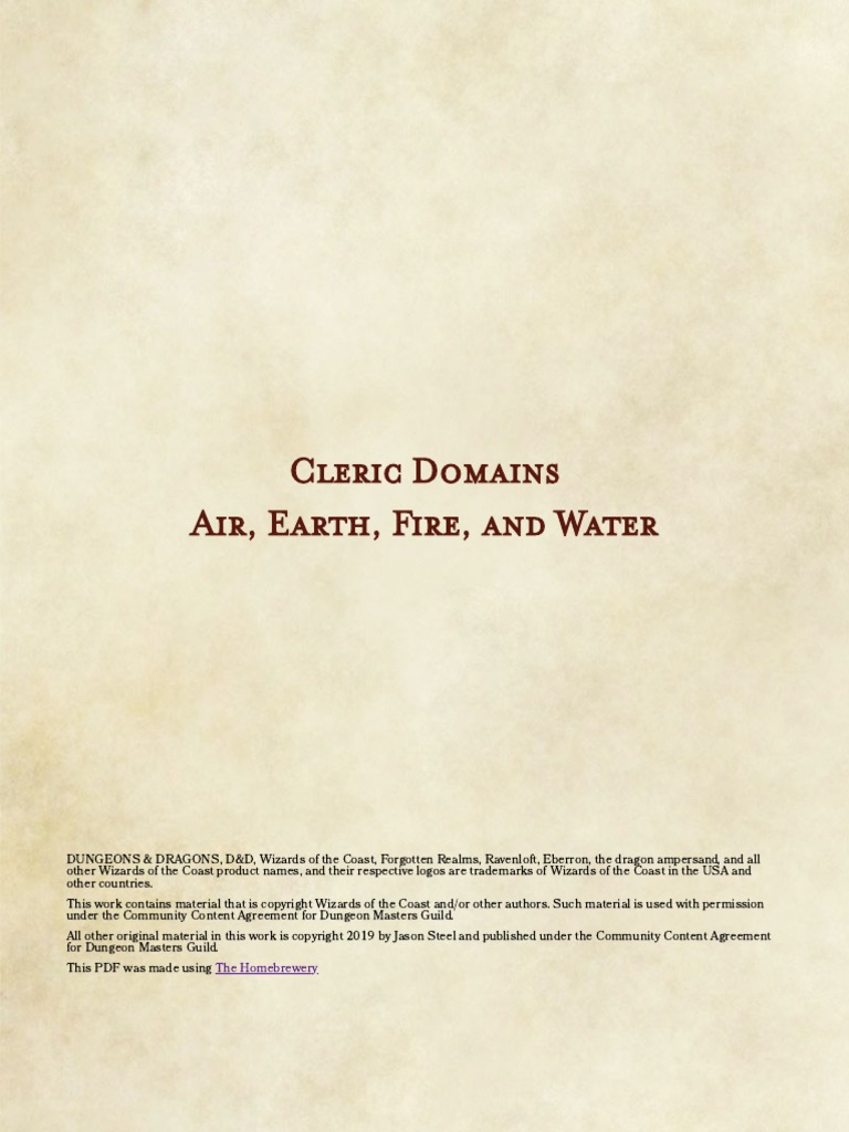 Elemental Domains | PDF | Wizards Of The Coast | Fires