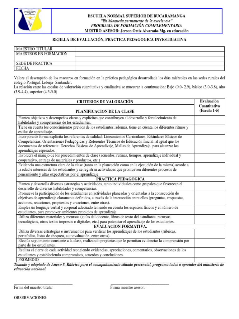 Rubrica Eval Ppi Actualizada | Descargar gratis PDF | Aprendizaje ...